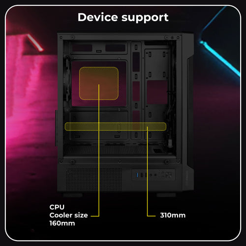 Buy Zebronics Zeb-Stealth Mini Tower Premium Gaming Cabinet - Black