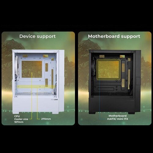 Buy Zebronics Zeb-Leon Mini Tower Gaming Cabinet - White